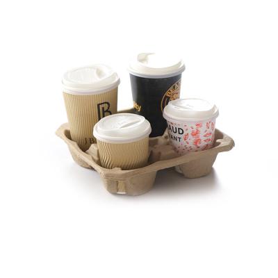 Cina Disposable take away paper cup holder to go cup carrier for coffee cup in vendita
