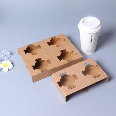 Cina 4 Cup Disposable Coffee Tray Biodegradable and Compostable Cup Holder Durable Drink Carrier for Hot or Cold Drinks in vendita