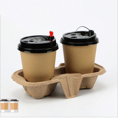 Cina Pulp cup holder coffee paper cup tray takeout packaging 2/4 cups in vendita