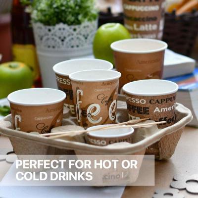 Cina Take away 2 Cup 4 Cup paper pulp carrier Biodegradable disposable coffee paper cup holder tray in vendita