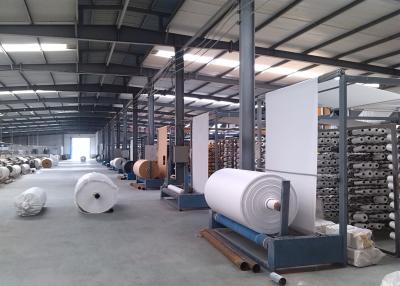 China Rode Blauwe Gestreepte pp Geweven Stof met 700D - 1000D Te koop
