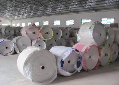 China White Color Waterproof Tubular Woven Fabric , Woven Polypropylene Fabric Rolls for sale