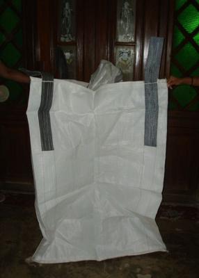 White PP Box Bags for Ore / Durable Woven Polypropylene FIBC Big Jumbo Bag
