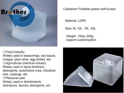 China 7.5L Cubitainer Medical/Food Collapsible Lightweight Leak-Proof Plastic Container for Liquids for sale