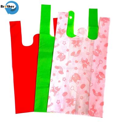 China Eco Friendly Heavy Duty Strong Custom Supermarket Shopping Striped Plastic T-Shirt Bag for sale
