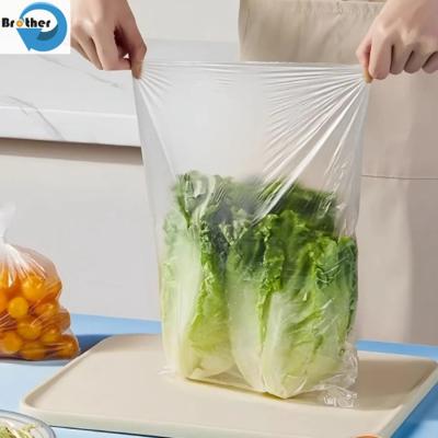China Transparent PE Flat Top Open Large Size Plastic Package Bags with High Quality for sale