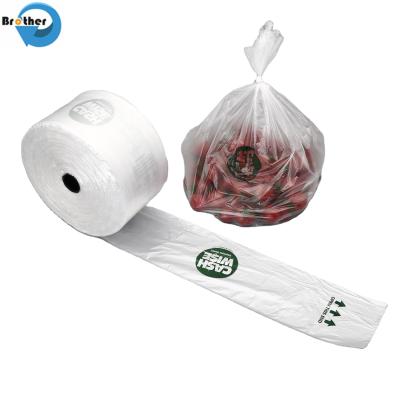 China HDPE/LDPE Produce Bags on Roll Flat Seal, Bottom Star Seal, Gusset, T-Shirt Options Inner Core for Supermarket Food Storage for sale