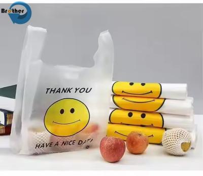 China Eco-Friendly Thank You Plastic T-Shirt Bag Vest Personalized Plastic Bag for Business with Logo for sale