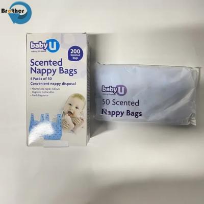 China Hot Selling Manufacturers High Quality Plastic Packaging Baby Diaper Bag Nappy Collection Bag for sale