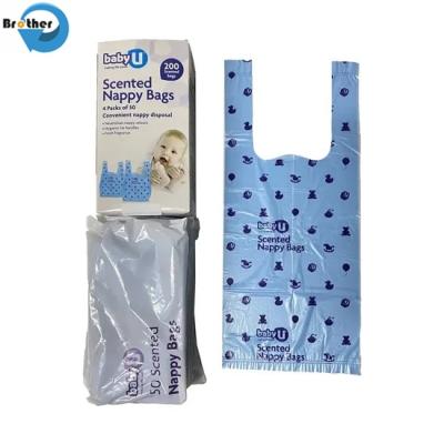 China Portable Eco Friendly Baby Diaper Packing Bag Disposable Plastic Baby Nappy Bag for sale
