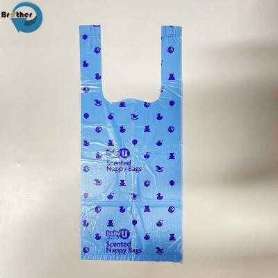 China Custom Factory Direct Price OEM Disposable Baby Nappies Bags Baby Diaper Bags on Roll for sale