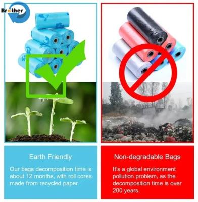 China Custom Printed Plastic PE Dog Poop Waste Bags for Clean-up, Scented, Easy Tie, Leakproof, Pack of 50 Rolls Eco-Friendly for sale