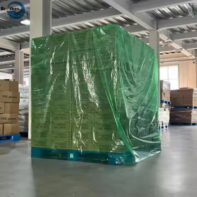 China Custom Waterproof Heavy Duty Transparent Plastic Pallet Covers Bag Wrapping Top Pallet Cover for sale
