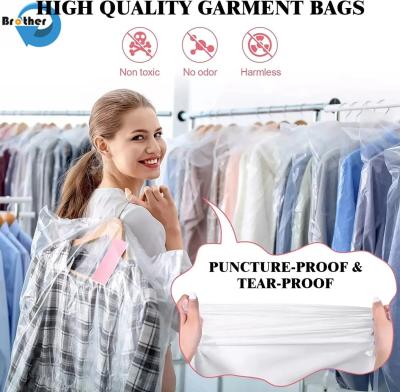 China LDPE Transparent Clear Dry Cleaning Custom Printed Waterproof Plastic Garment Cover Bag for sale