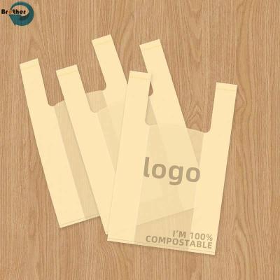 China Eco Friendly Compostable Biodegradable Corn Starch /Pbat/PLA T-Shirt Shopping/Packing Bags Plastic Shopping Bag Ok Compostable for sale