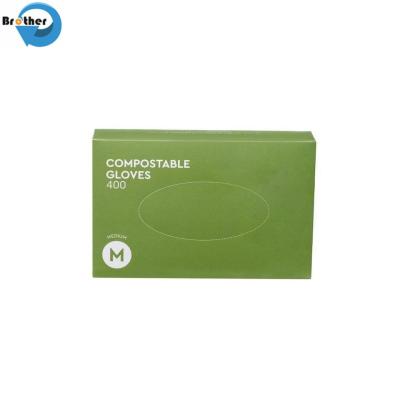 China Food Safety Protective Transparent Compostable Disposable Gloves Plastic Gloves for Corn Strach for sale