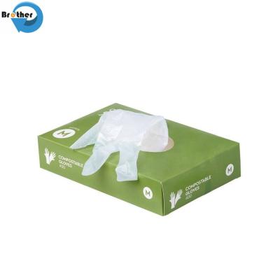China Transparent Biodegradable Disposable Gloves Middle Size 100pcs/Box for Parties for sale