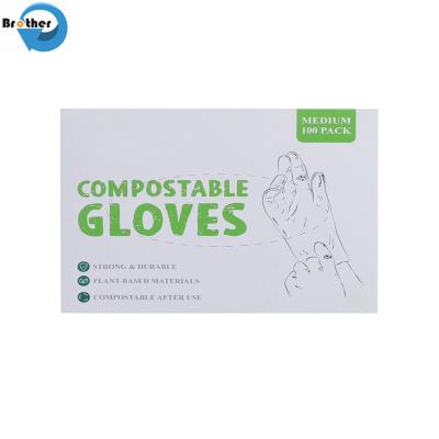 China Transparent Biodegradable Disposable Gloves Middle Size 100pcs/Box for Parties for sale
