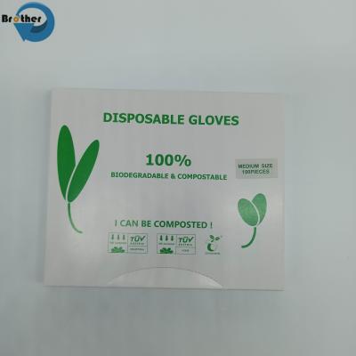 China 100% Biodegradable Compostable Transparent Disposable Plastic Gloves for Food Kitchen Snack for sale