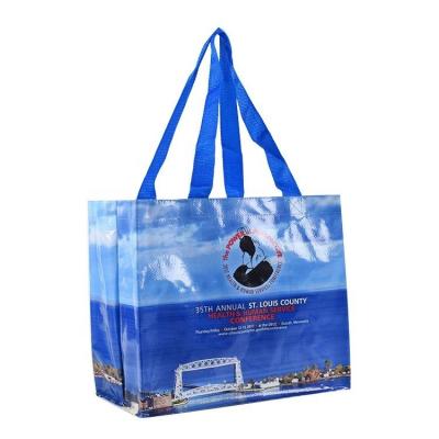 Large reusable customized logo printing pp woven bag
