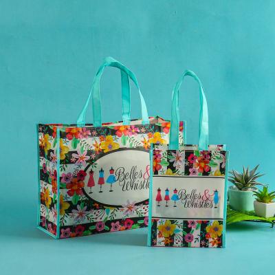 Cina Reusable Promotional PP Woven Zipper Tote Shopping Bag in vendita