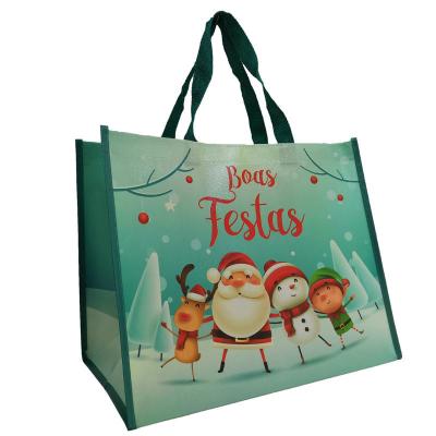 Cina Foldable Recyclable Plastic Printed Tote Carry Handle Plastic Shopping Bag in vendita