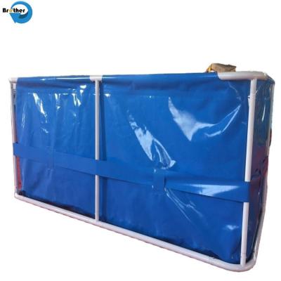China Tarpaulin pond foldable plastic round tank tarpoline fish tank tarpaulin pond fish farming tank for sale