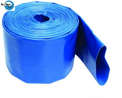 Cina PVC Reinforced Soft Flexible Anti-UV Durable Farmland Irrigation Water Discharge Layflat Hose in vendita