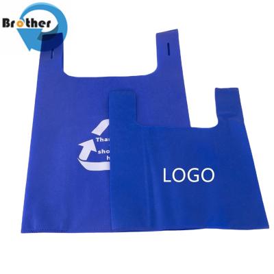 Cina Custom Recycle PP Spunbond Nonwoven Vest Eco Shopping T-Shirt Bag in vendita