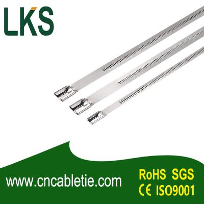 China Stainless Steel Cable Tie with Unique Ladder Strip Design for Fast Easy Application and Large Bundle Diameter Capability for sale