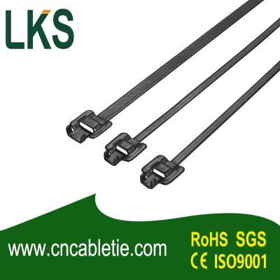 China Heavy Duty PPA Coated Releasable Stainless Steel Cable Tie with 2000N Tensile Strength and UV Resistance for sale