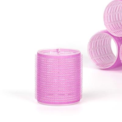China Self-Grip Plastic Hair Roller Volumizing Hook Hair Rollers Set Pink for Velcro Curlers for Short Medium Hair for sale