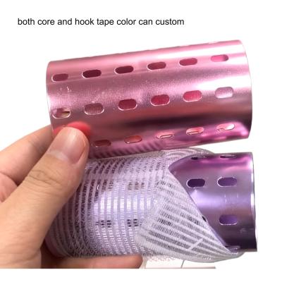 China Dansky Factory Custom Aluminum Hook and Loop Hair Rollers for Hair Styling and Curling Hot Temperature Metal Curlers for sale