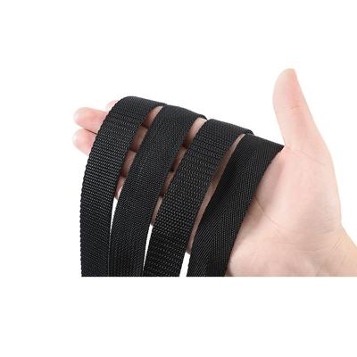 China Dansky  Factory Wholesale Black Color Different Sizes Webbing Tape Strap Plain Weave Polyester PP  Webbing for Bag Backpack for sale