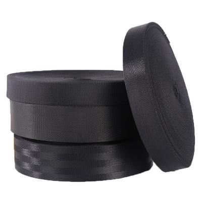 China Dansky  Factory Wholesale Black Color Different Sizes Webbing Tape Strap Plain Weave Polyester PP  Webbing for Bag Backpack for sale