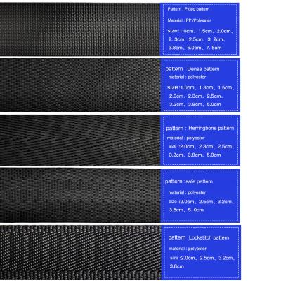 China Dansky  Factory Wholesale Black Color Different Sizes Webbing Tape Strap Plain Weave Polyester PP  Webbing for Bag Backpack for sale