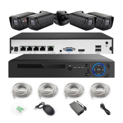 中国 4チャネル 屋外顔検知 H.265 4K 8MP 有線POE IPネットワーク セキュリティ ホーム CCTVカメラシステム 販売のため
