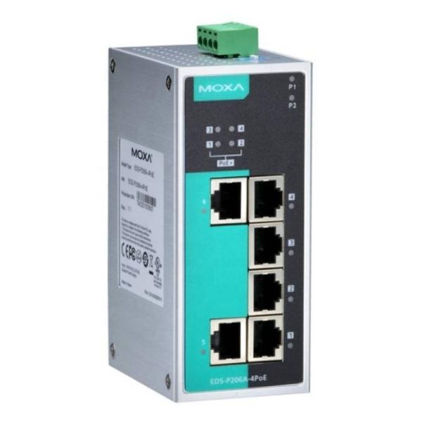 Quality EDS-P206A 6 Port Unmanaged Switch With 4 IEEE 802.3af/At PoE+ Ports for sale