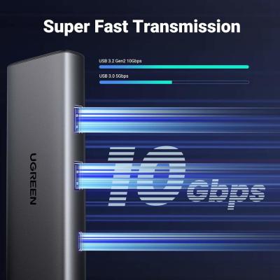 China Revodok Pro 107 USB-C Hub 7 in 1 10Gbps USB C 3.2 & 2 USB-A 3.2 4K-HDMI, 100W Power Delivery, SD/TF Card Reader for sale