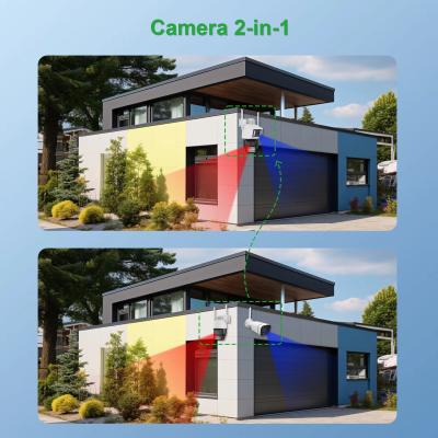 China Outdoor Dual Lens AI Wireless Ip Dome Camera HD Cctv Wifi Dual Light Camera Smart Two-way Audio PTZ Security Camera for sale