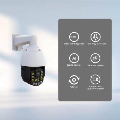 China Audible Alarm Outdoor Waterproof Wired Ptz Intelligent Poe Ai Smart Colorful Night Camera IP CCTV Camera for sale