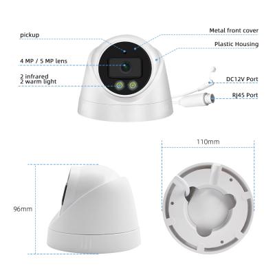 Cina Visione notturna a colori a 4MP con audio Cctv Camera a cupola interna AI POE IP Camera di rete Poe Camera di sicurezza in vendita