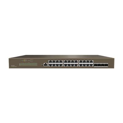 China TEG3328F L2 Managed Switch 802.1Q 4K VLAN 24poort Gigabit 24*10/100/1000 Base-T Ethernet-poorten 4*1000 Base-X SFP-poorten Te koop