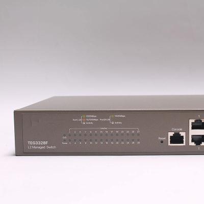 China TEG3328F L2 Managed Switch 802.1Q 4K VLAN 24port Gigabit 24*10/100/1000 Base-T Ethernet Ports 4*1000 Base-X SFP Ports for sale