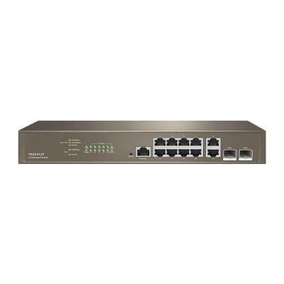 China Stock Customized TEG5312F 10port L3 Managed Switch met 10*10/100/1000 Base-T Ethernet ports en 2*1000 Base-X SFP ports Te koop