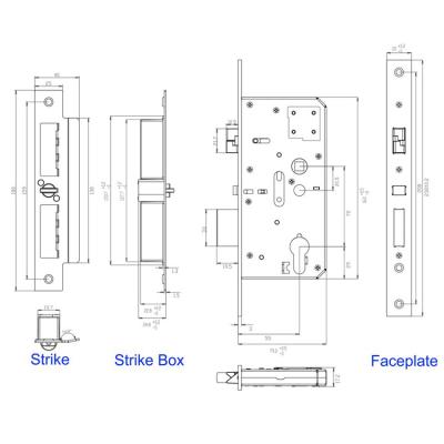 Cina Classificato CE Mortise Polymath Z5572 in acciaio inossidabile 304 per edifici commerciali in vendita