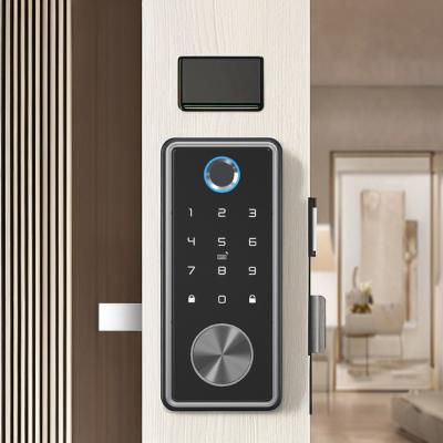 China Zinc Alloy Black Blue Tooth Smart Lock for WIFI Network Tuya APP Memory Card for sale