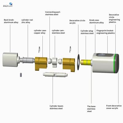 Cina Tecnologia avanzata TUYA App controllata da impronte digitali biometriche Smart Lock per porte in acciaio in vendita