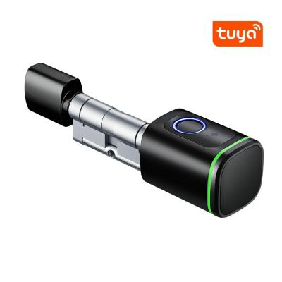 China Steel Door Fingerprint Smart Cylinder Lock with Memory Card and Access Card Options for sale