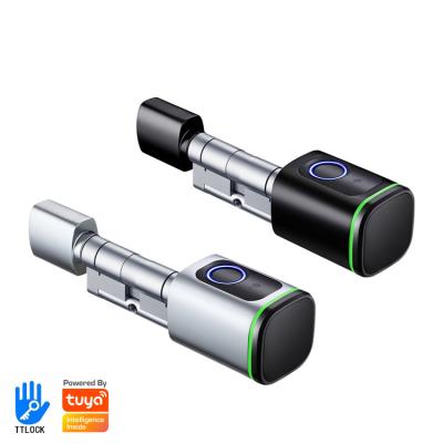 중국 현대 단순성 업그레이드 된 방수 투야 스마트 지문 잠금 문 잠금 실린더 42 * 42mm 판매용